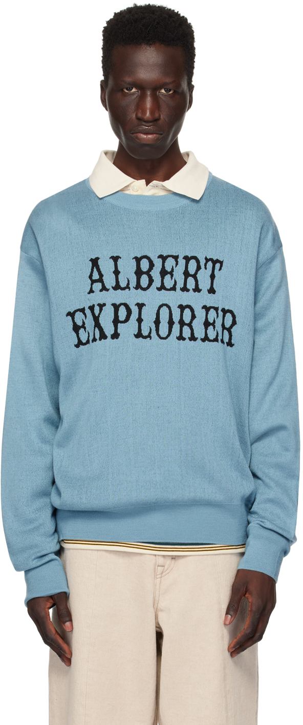 Uniform Bridge: Blue 'Albert Explorer' Sweater | SSENSE