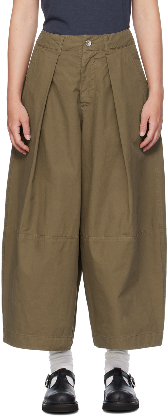 Brown Deadbeat Trousers by YMC on Sale