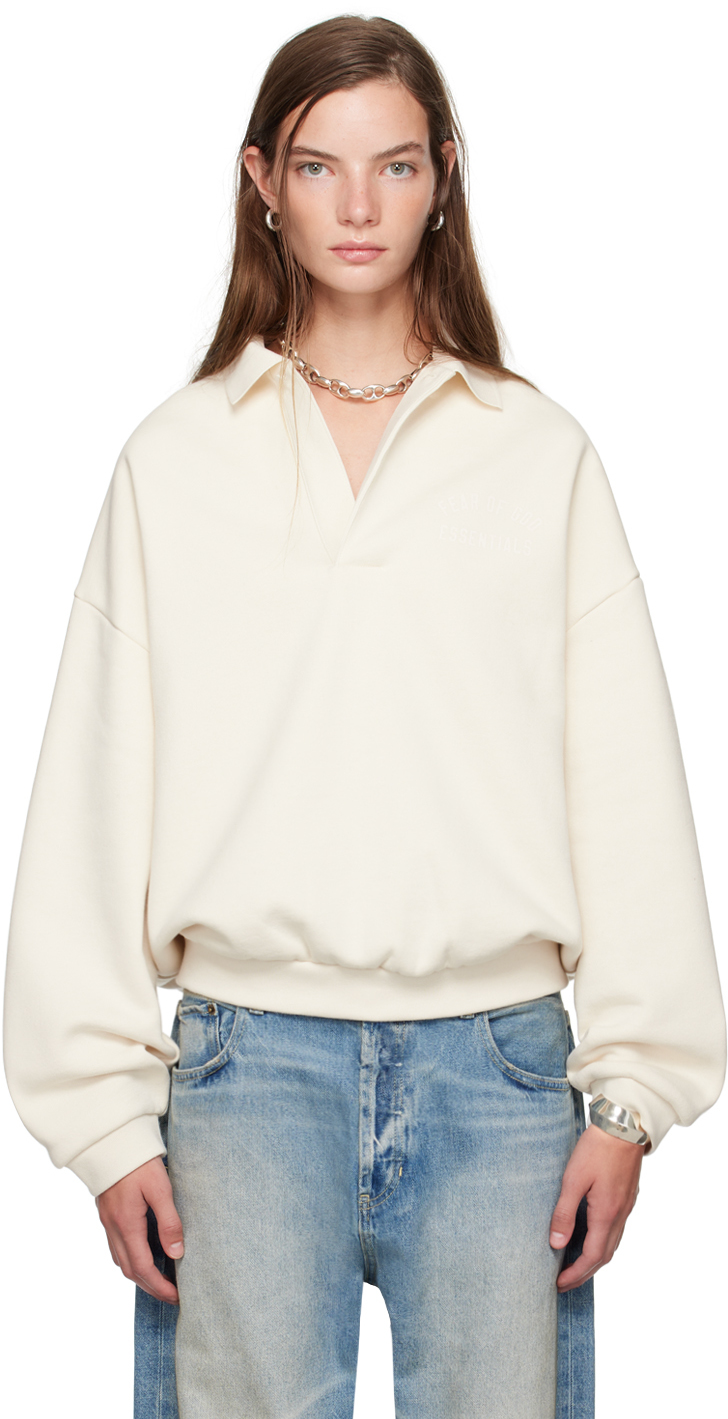 Fear of God ESSENTIALS: Off-White Single-Button Polo | SSENSE Canada