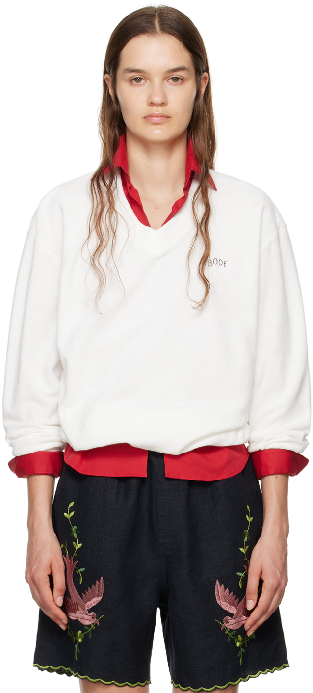 Bode: Off-White Boston Sweatshirt | SSENSE Canada