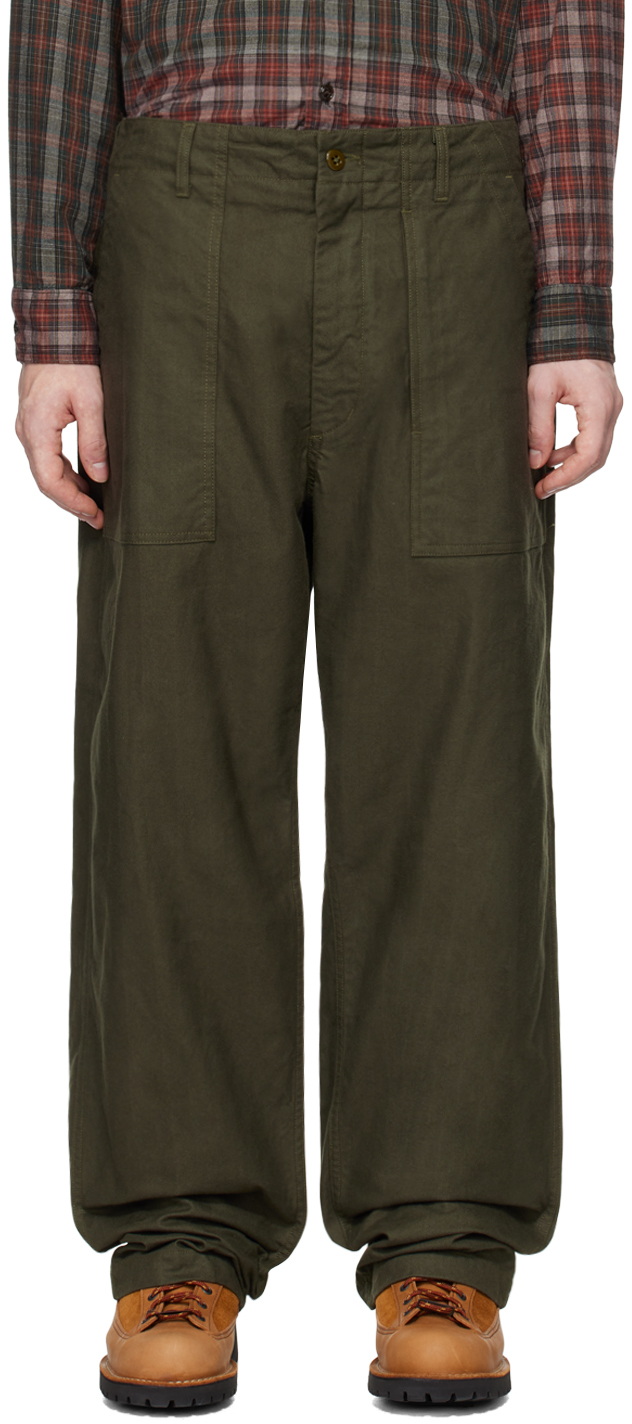 Khaki Fatigue Trousers by Engineered Garments on Sale