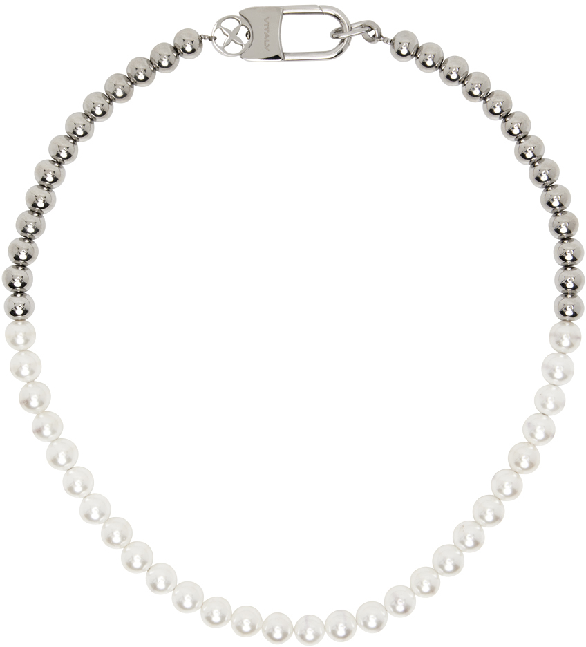 Silver Akoya Necklace by Vitaly on Sale