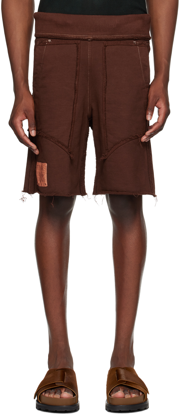 YAKU: Brown Ralien Shorts | SSENSE