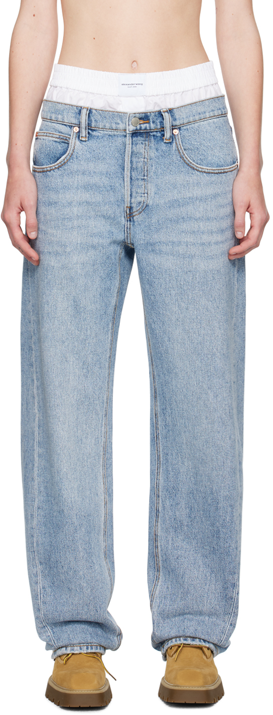 Alexander Wang: Blue Balloon Pre-Styled Jeans | SSENSE