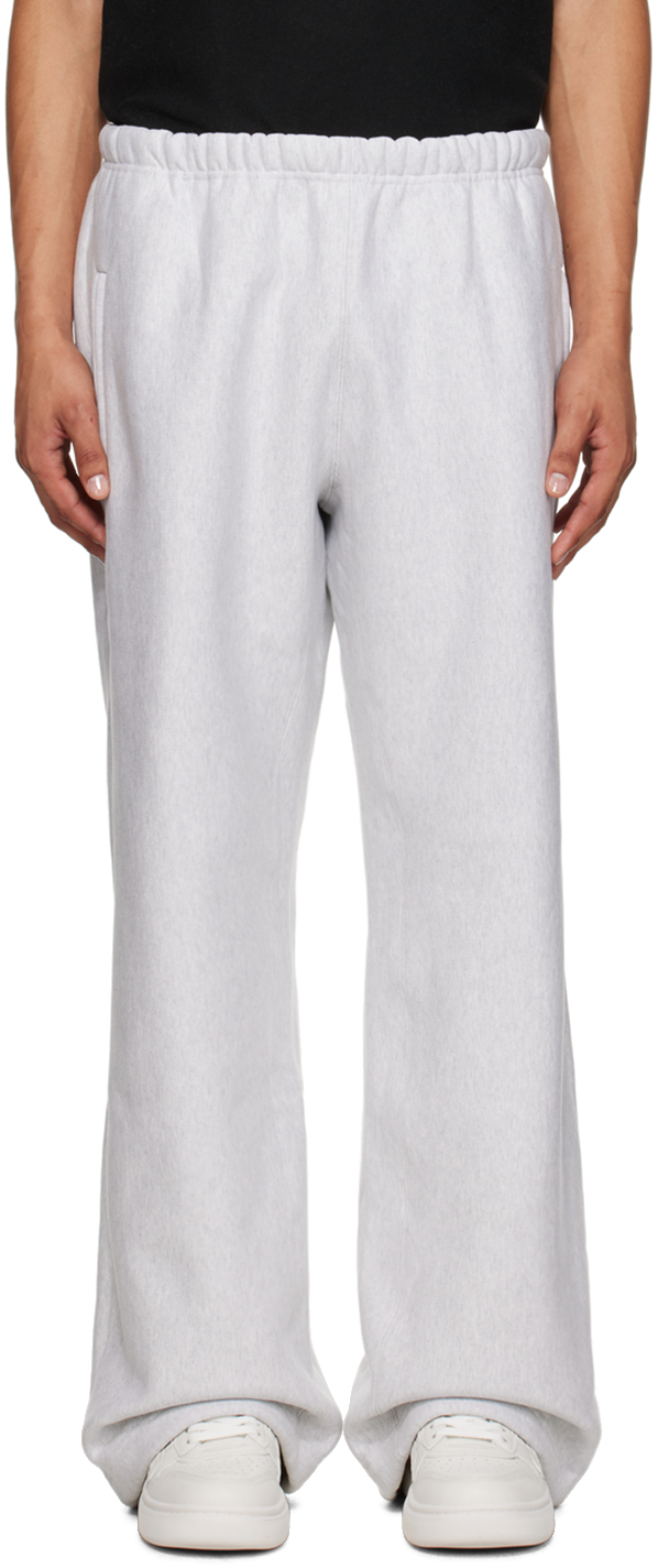 Alexander Wang: Gray Oversized Embroidered Logo Sweatpants | SSENSE