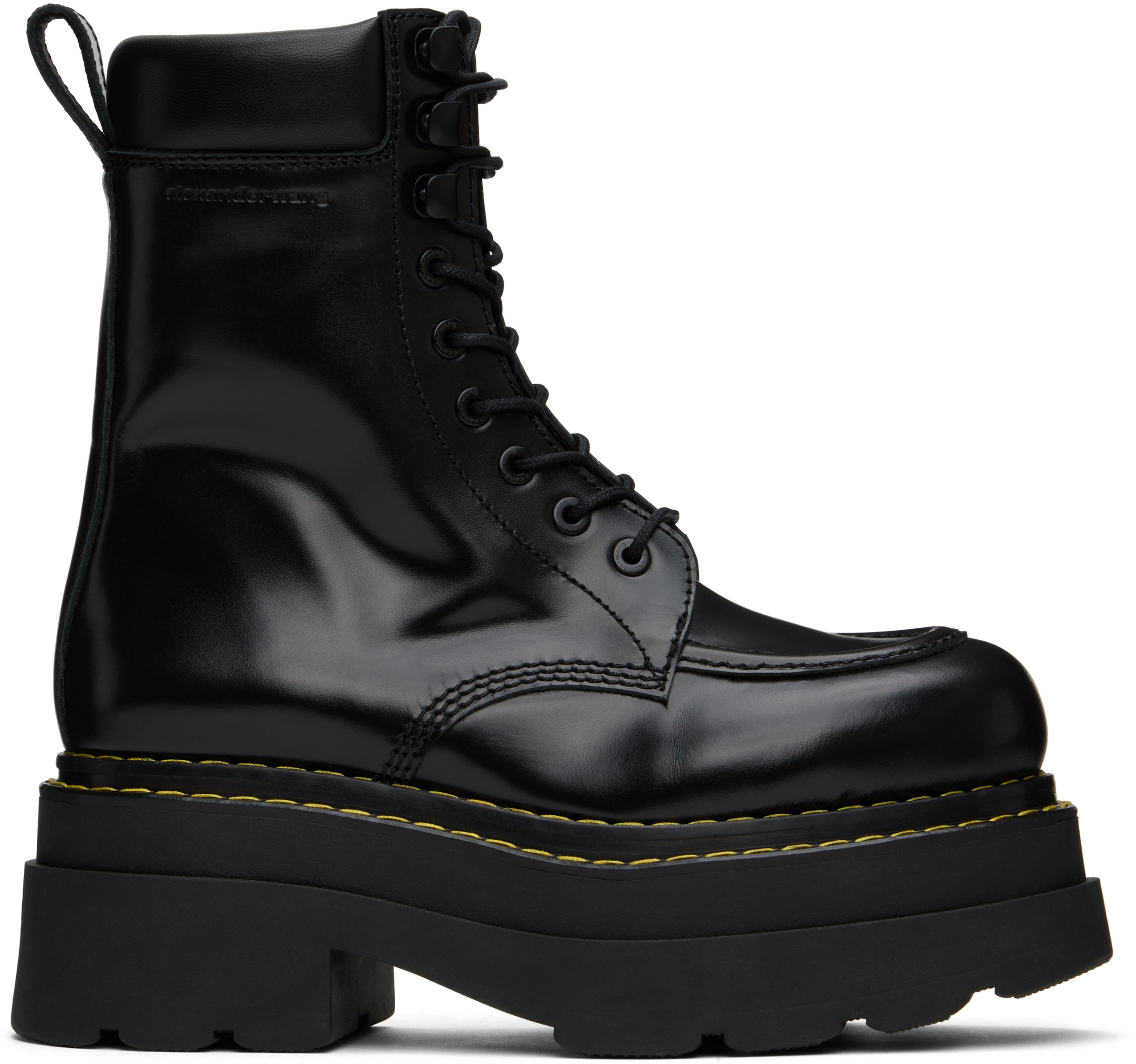 Alexander Wang: Black Atlas Lace-Up Platform Boots | SSENSE UK