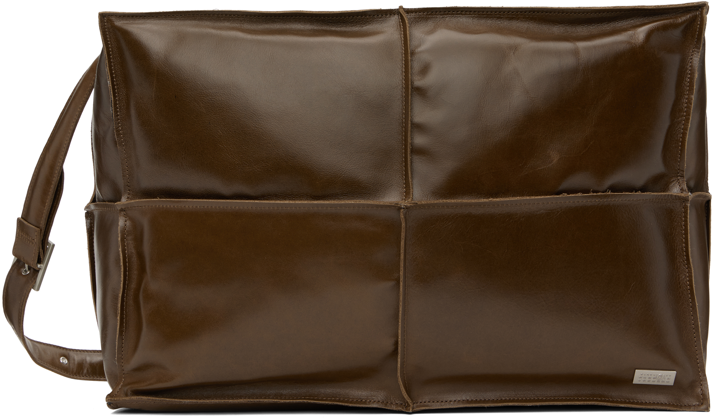 Brown Numeric Weekender Bag by MM6 Maison Margiela on Sale