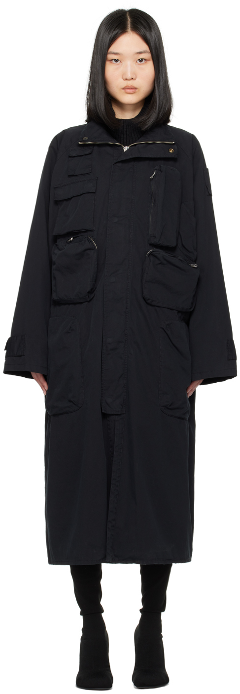 MM6 Maison Margiela: Black Bellows Pocket Coat | SSENSE