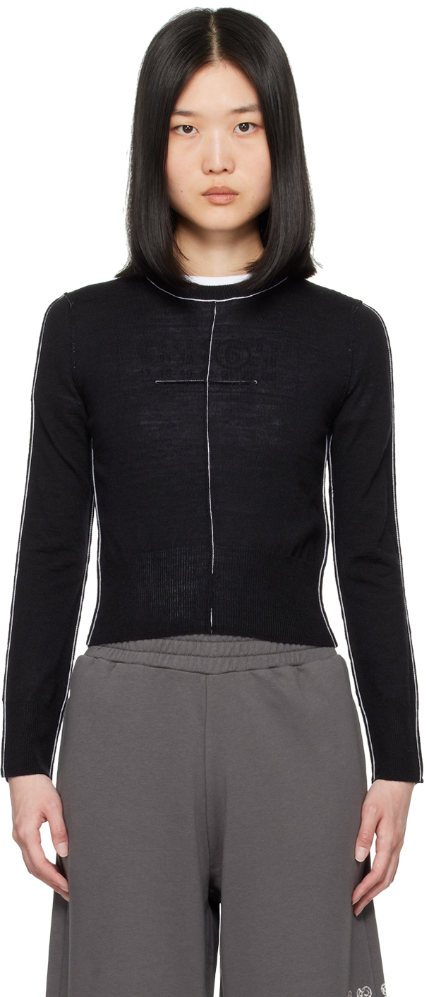MM6 Maison Margiela: Black Inverted Seam Sweater | SSENSE