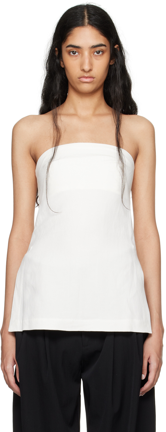 St. Agni: Off-White Column Tunic Blouse | SSENSE