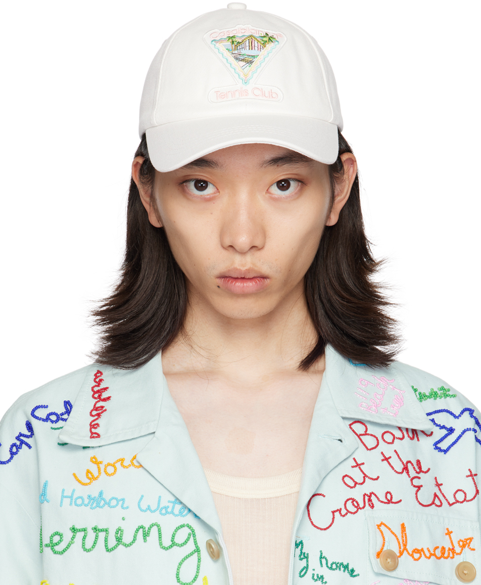 Casablanca: White Maison De Reve Embroidered Patch Cap | SSENSE