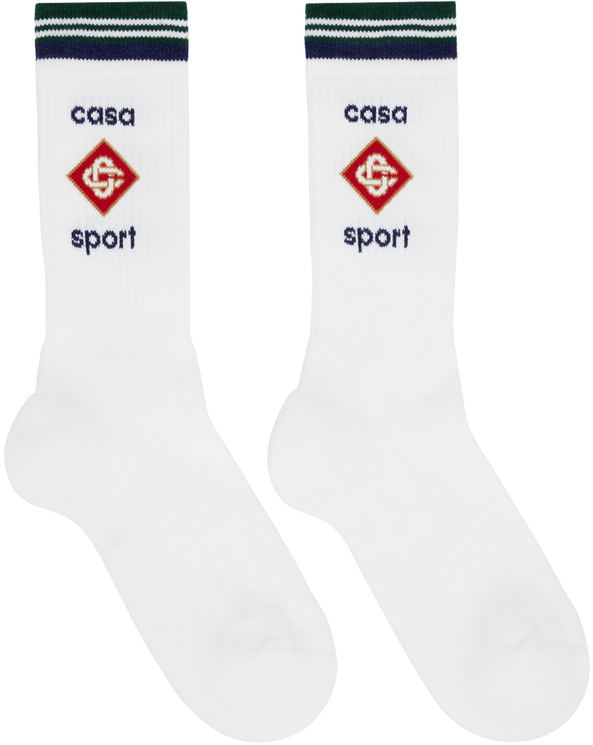 Casablanca: White Casa Sport Socks | SSENSE
