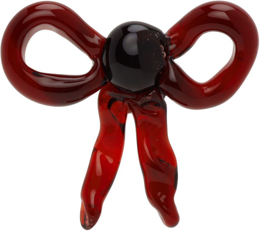 LEVENS JEWELS: Red Small Lazo Single Earring | SSENSE