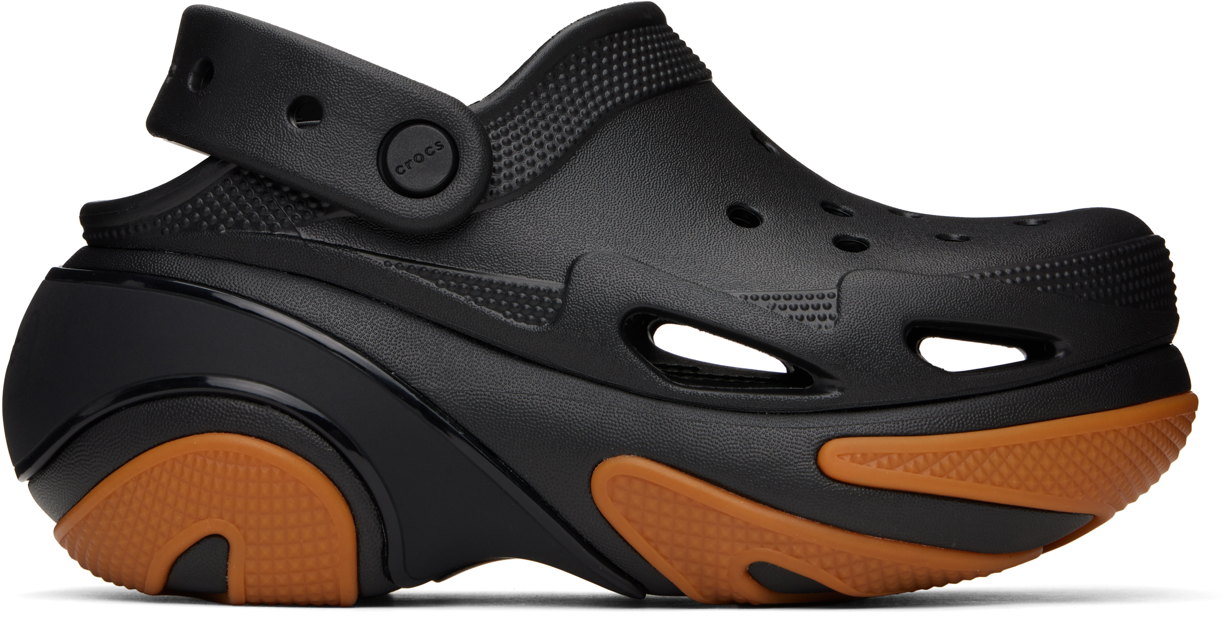 Black & Brown Bubble Crush Slip-on Loafers by Crocs on Sale