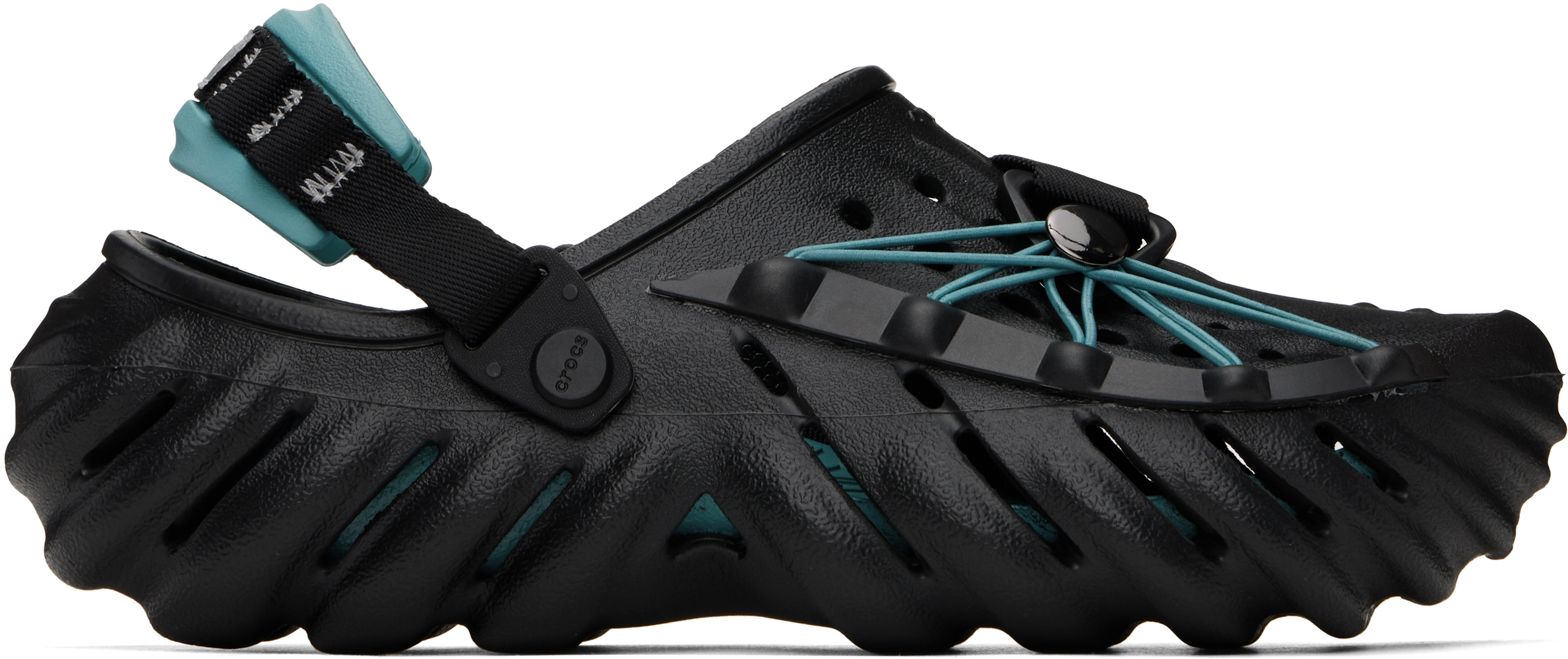 Black Echo Reflective Laces Clogs by Crocs on Sale