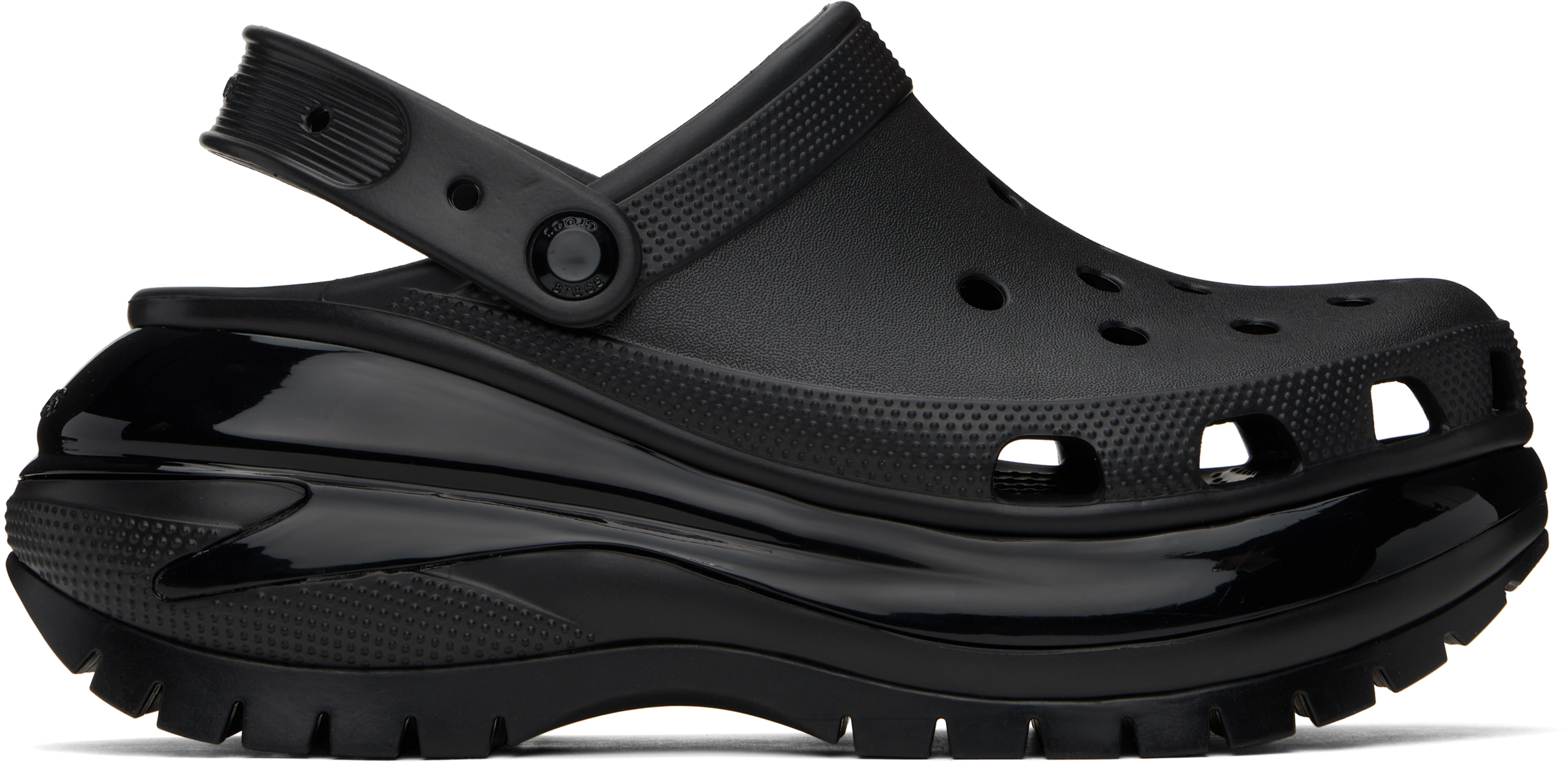 Crocs: Black Mega Crush Clogs | SSENSE