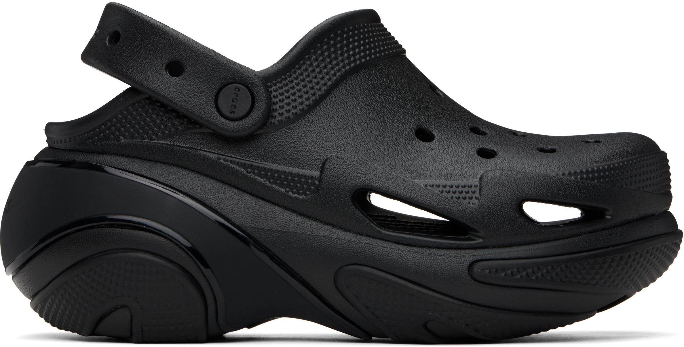 Crocs: Black Bubble Crush Clogs | SSENSE Canada