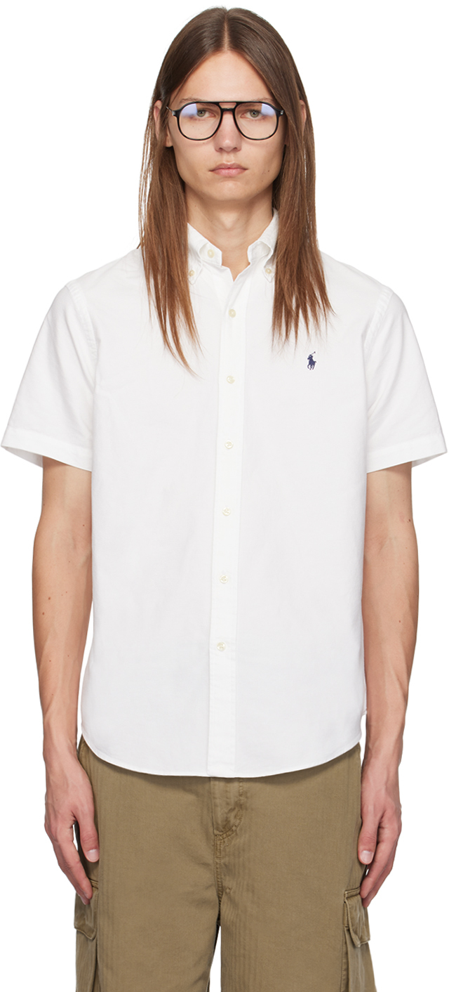 Polo Ralph Lauren: White Classic Fit Oxford Shirt | SSENSE Canada