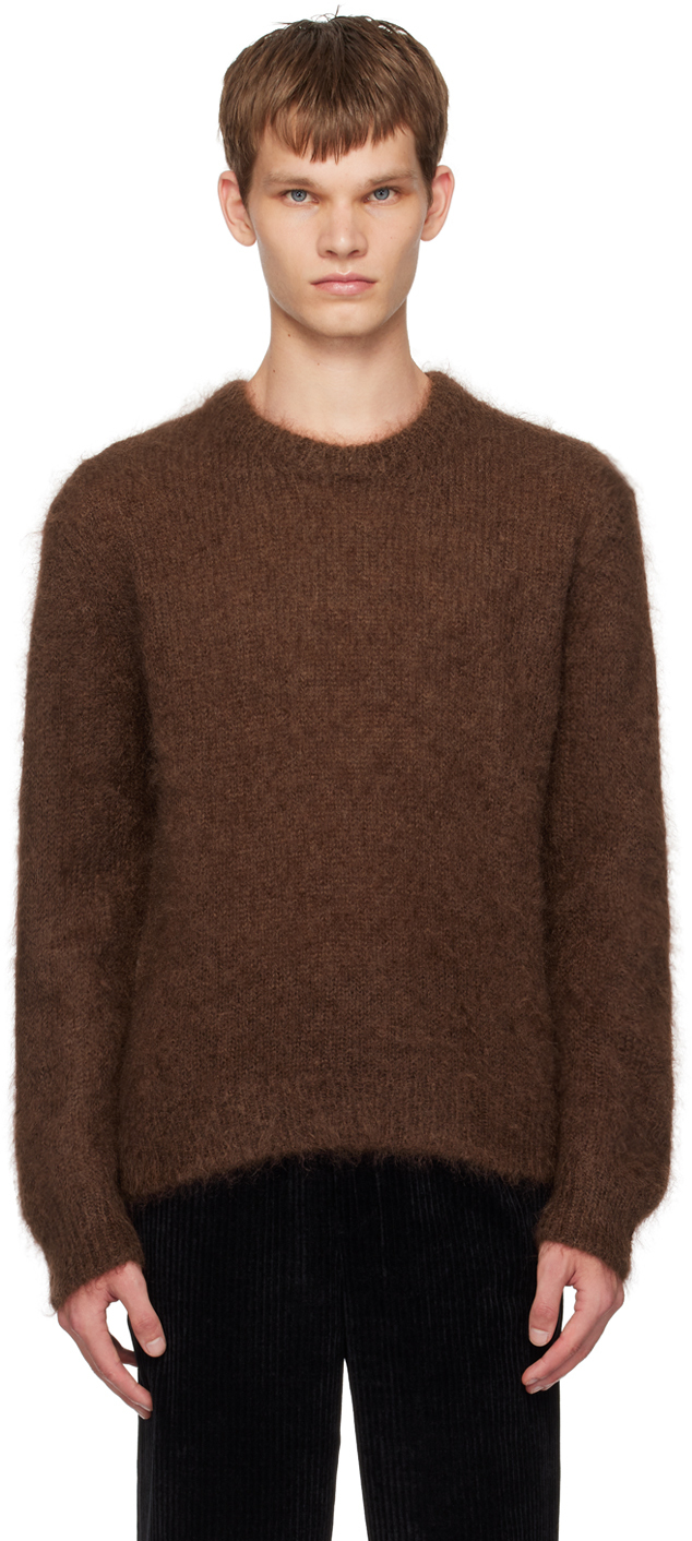 Solid Homme: Brown Crewneck Sweater | SSENSE
