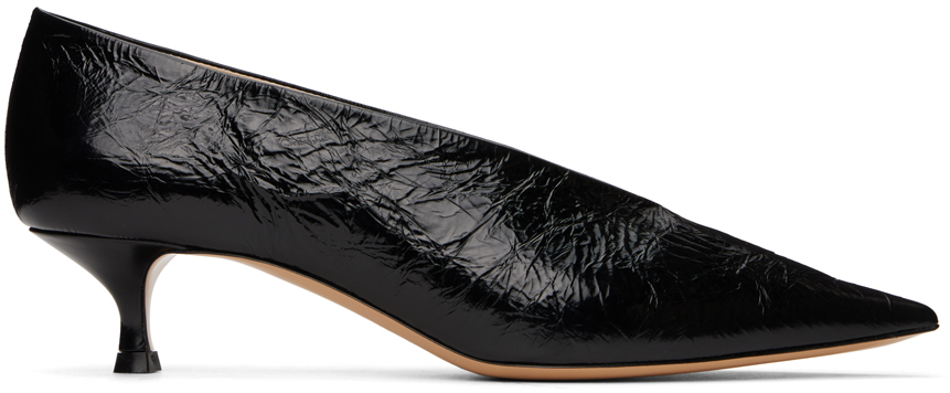 Le Monde Beryl: Chaussures de style babouche à petit talon noires ...