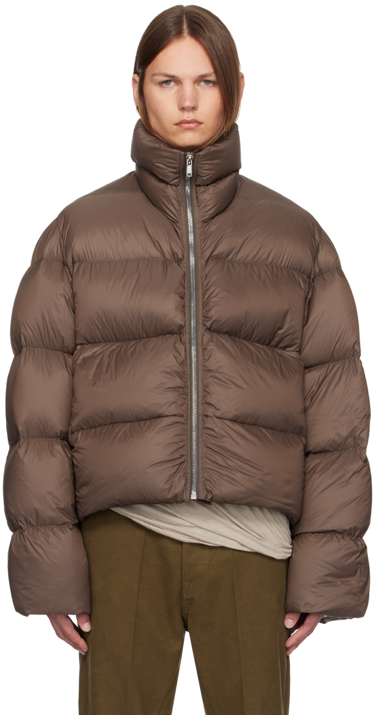 Rick Owens: Brown Porterville Turtle Down Jacket | SSENSE
