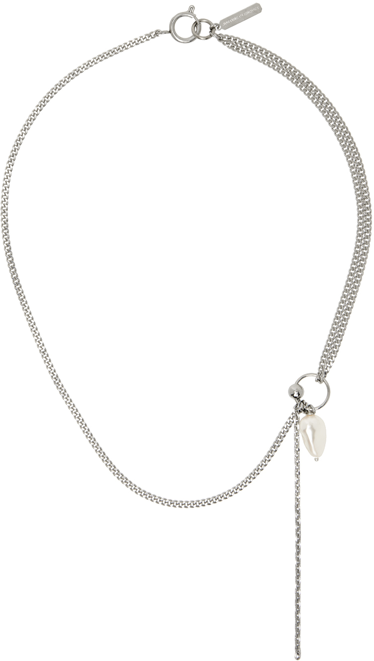Silver Larry Necklace by Justine Clenquet on Sale