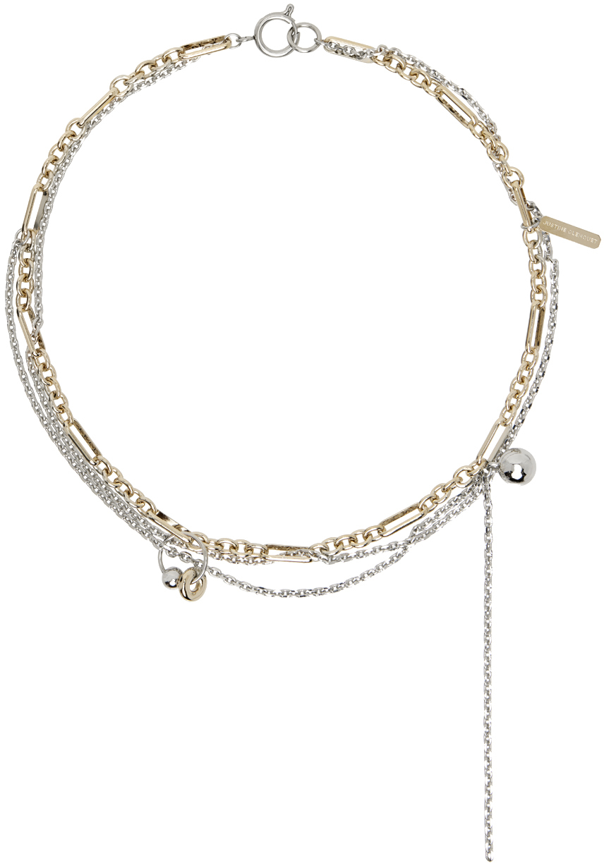 Justine Clenquet: Gold & Silver Rachel Necklace | SSENSE