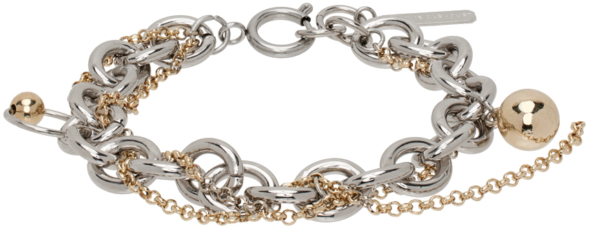 Justine Clenquet: SSENSE Exclusive Silver & Gold Lewis Bracelet | SSENSE