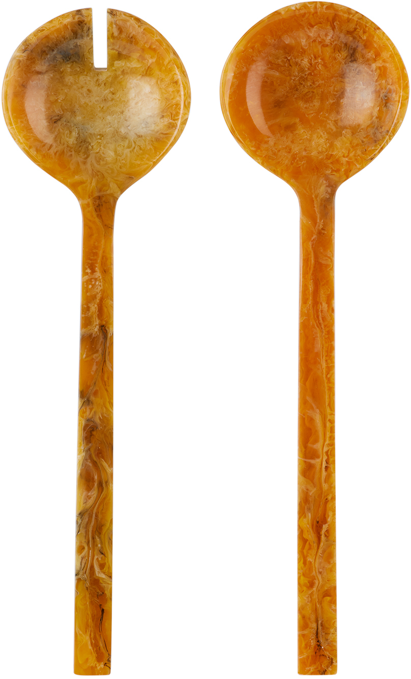 Brown Henrietta Salad Servers Set by Soho Home | SSENSE