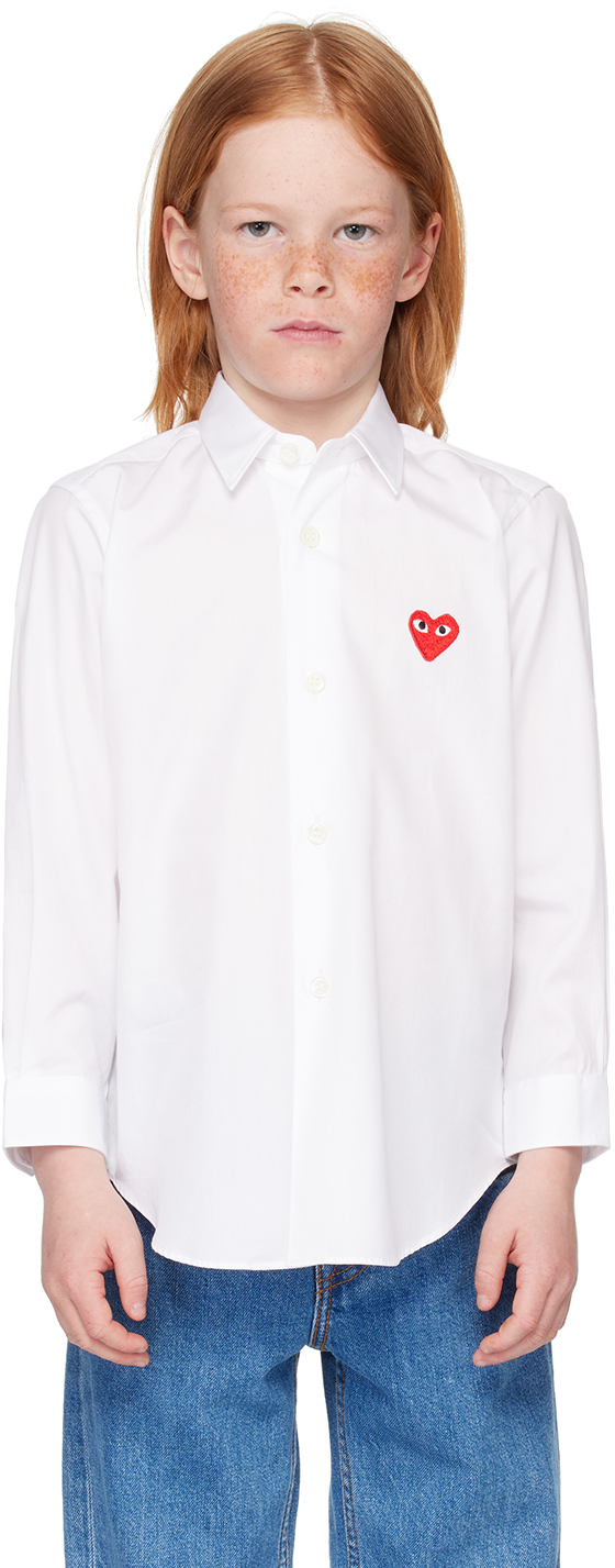 Kids White Patch Shirt by COMME des GARÇONS PLAY on Sale
