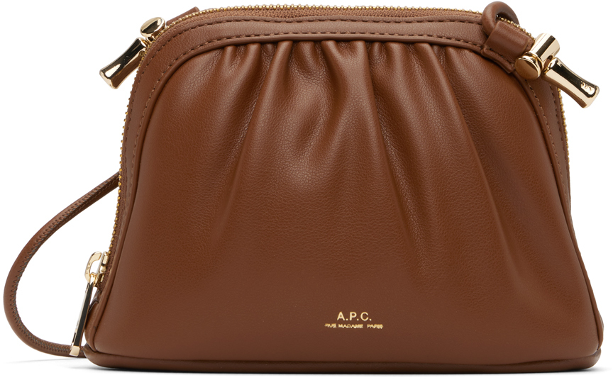 Brown Ninon Small Drawstring Bag by A.P.C. on Sale