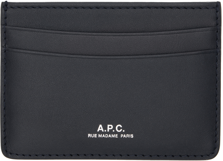Navy Andre Card Holder by A.P.C. on Sale