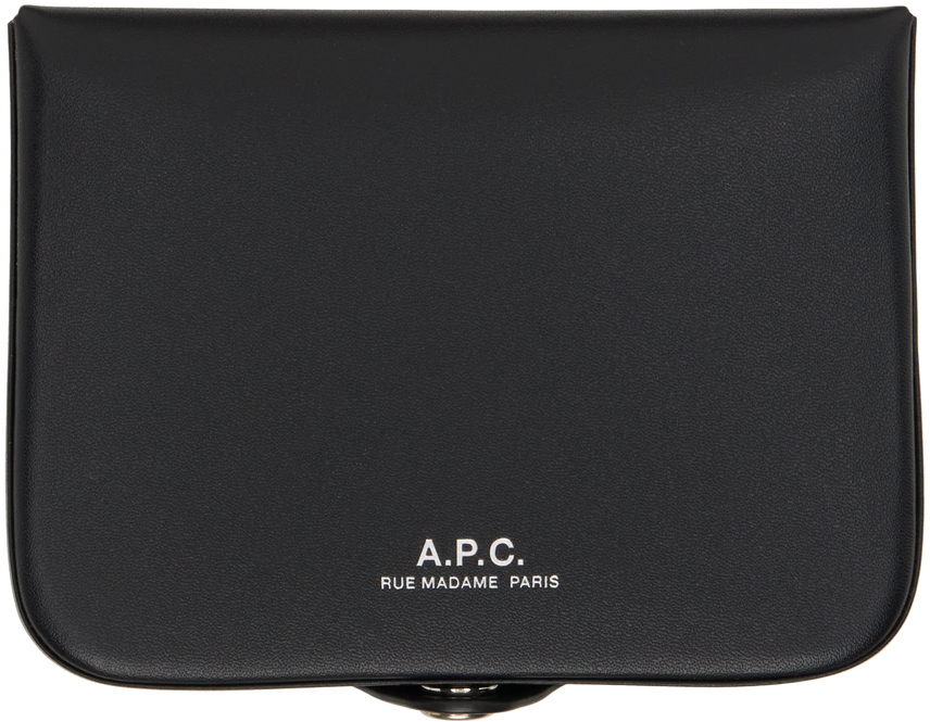 A.P.C.: Black Josh Wallet | SSENSE UK
