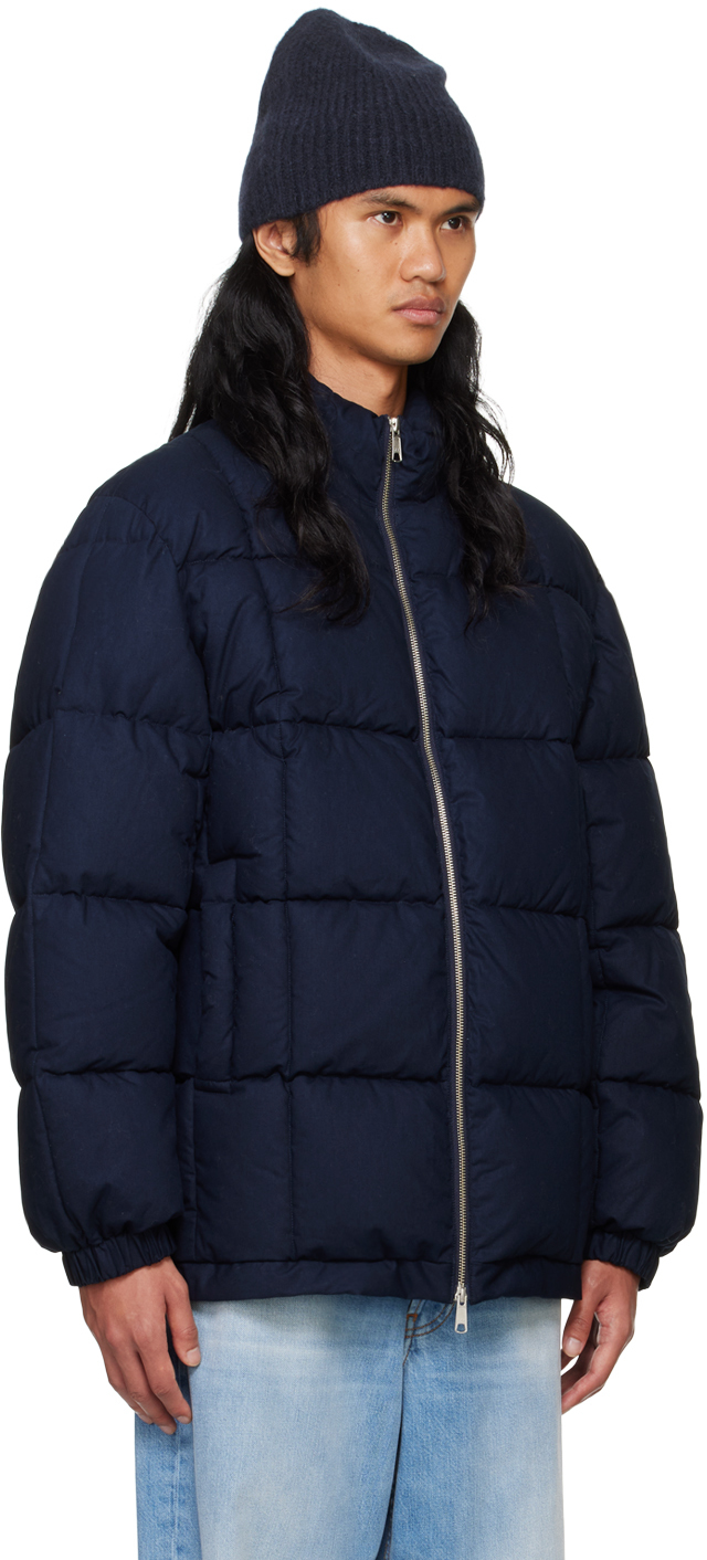 Apc Navy Kyle Puffer Jacket In Dark Navy Blue | ModeSens