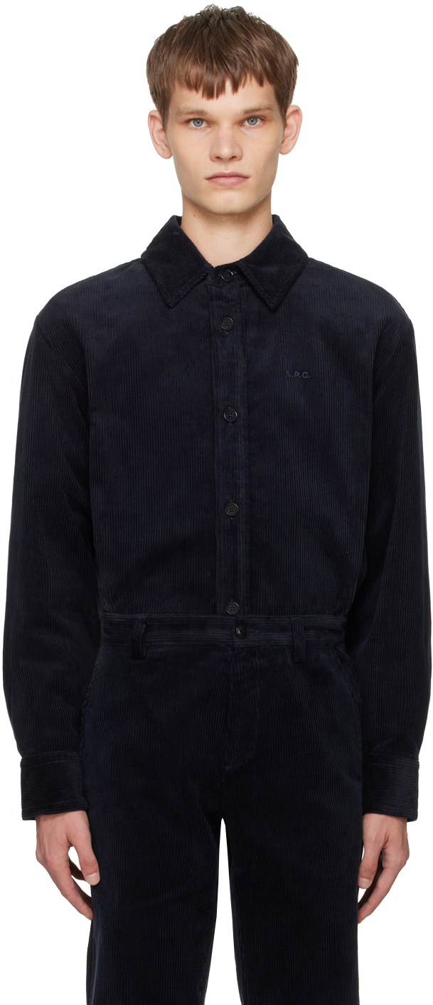 A.P.C.: Navy Bobby Shirt | SSENSE