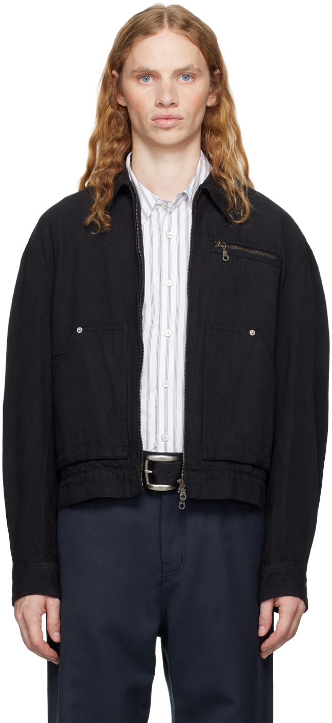 Black Over Dying Faded Work Jacket by COOR on Sale