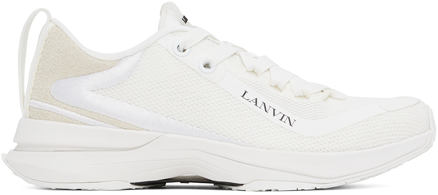 White L-I Mesh Sneakers by Lanvin on Sale