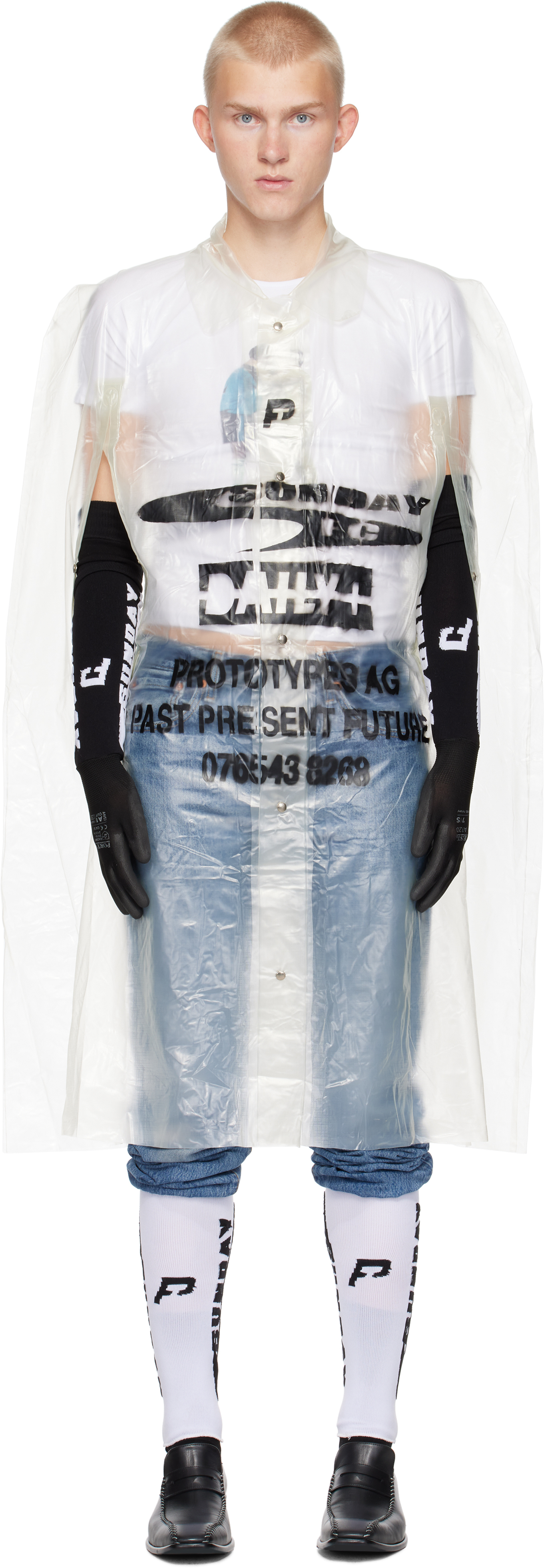 Prototypes: Transparent Printed Poncho Jacket | SSENSE