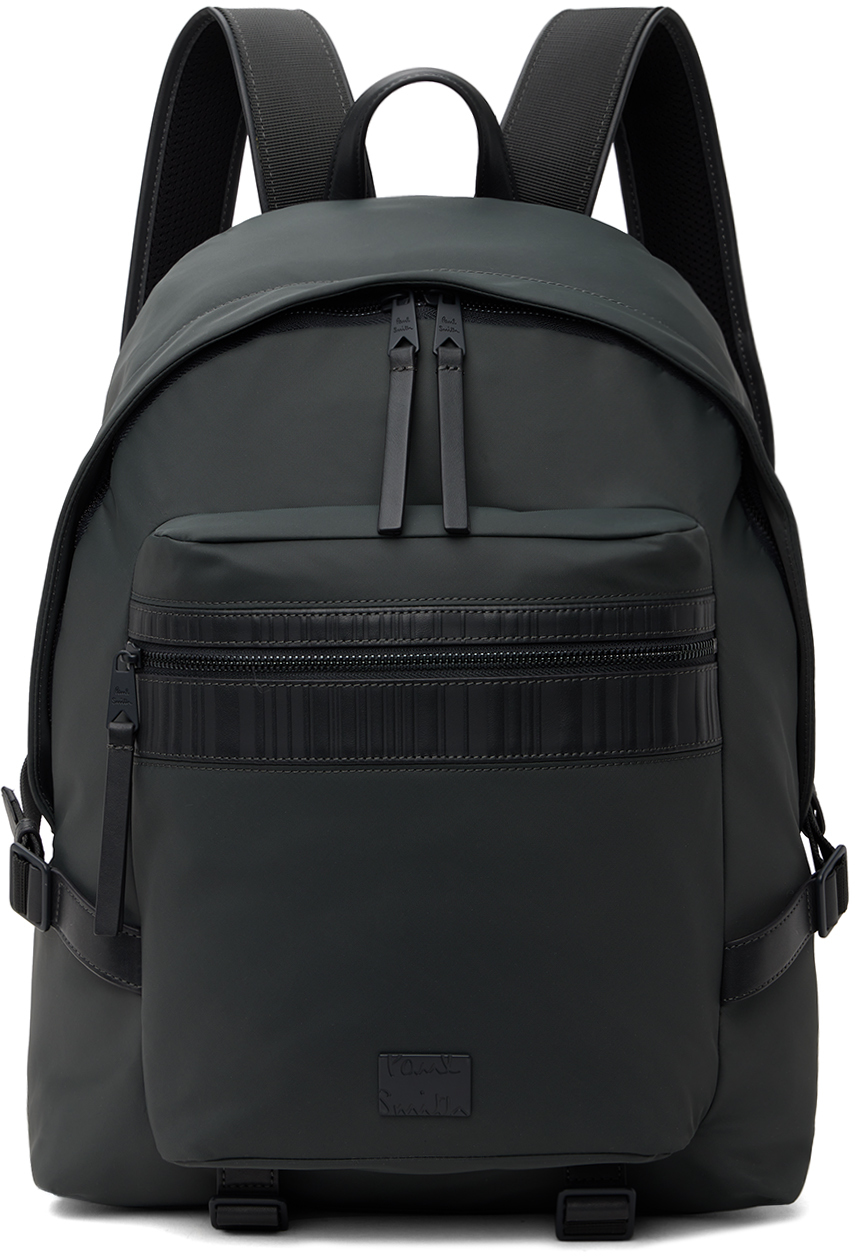 Gray Shadow Stripe Backpack by Paul Smith on Sale