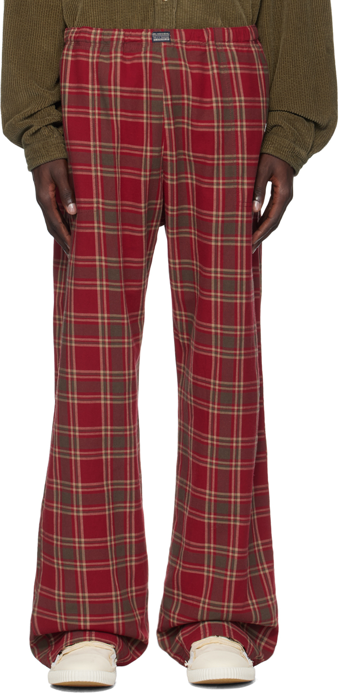 ERL: Red Plaid PJ Lounge Pants | SSENSE Canada