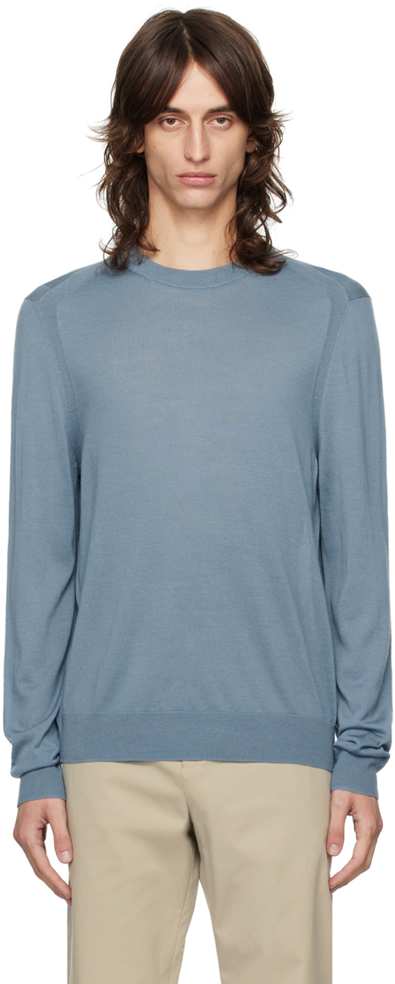Paul Smith: Blue Crewneck Sweater | SSENSE