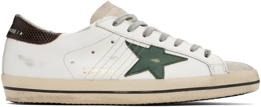 Golden Goose: White & Gray Super-Star Classic Sneakers | SSENSE