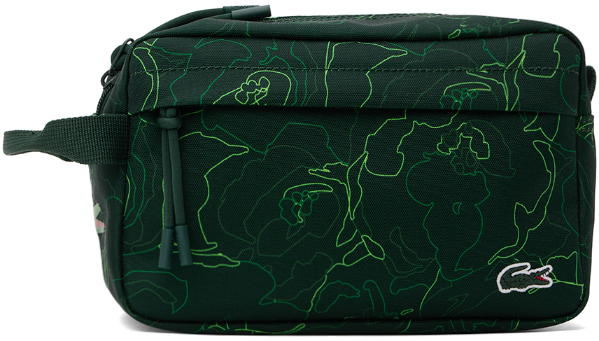 Green Allover RG Flower Sinople Pouch by Lacoste on Sale