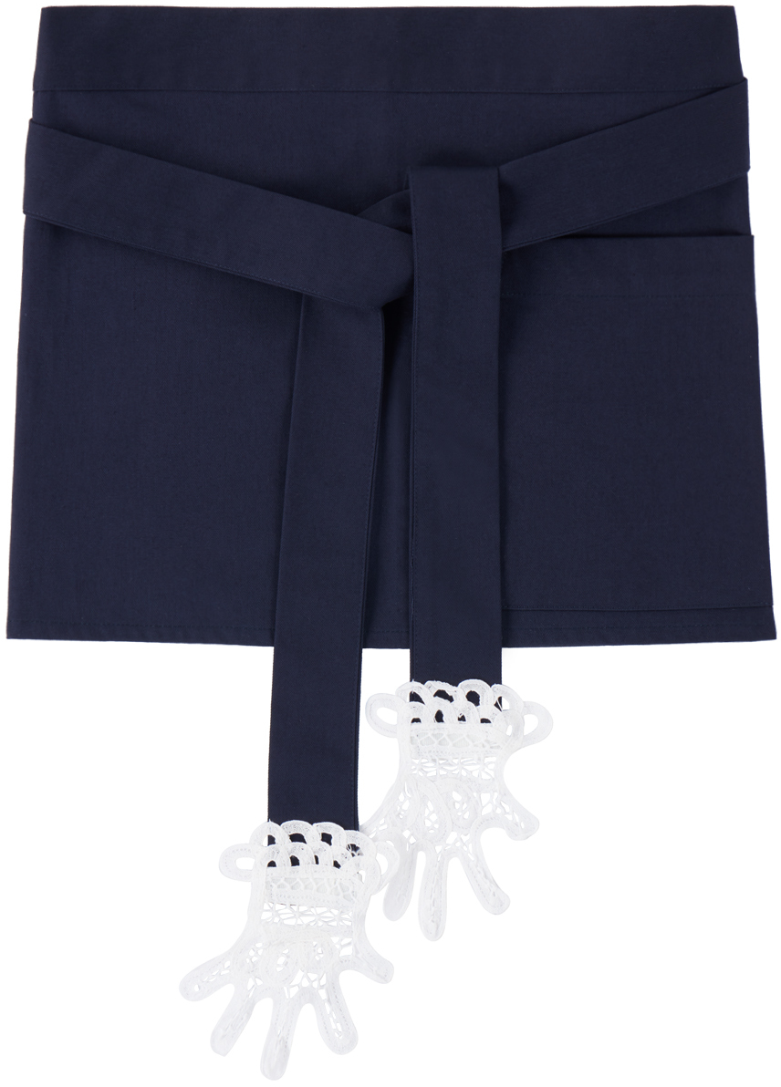 Navy Mini Lace Hands Apron by Gohar World | SSENSE