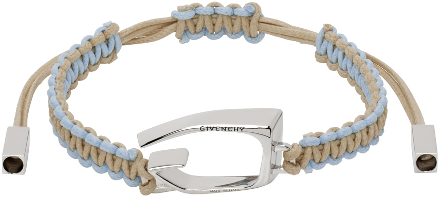 Givenchy: Beige & Blue Giv Cut Bracelet | SSENSE