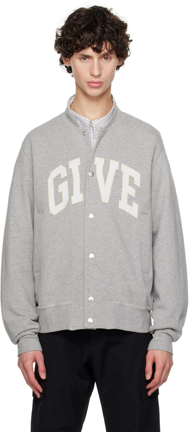 Givenchy: Gray Appliqué Bomber Jacket | SSENSE