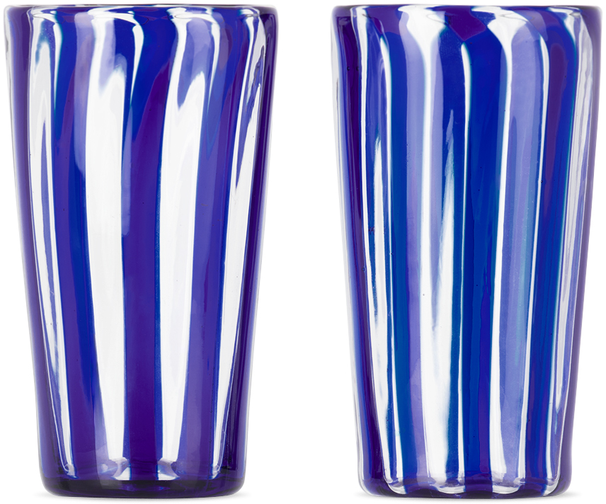 Blue Small Augusta Glass Set by Akua Objects | SSENSE Canada