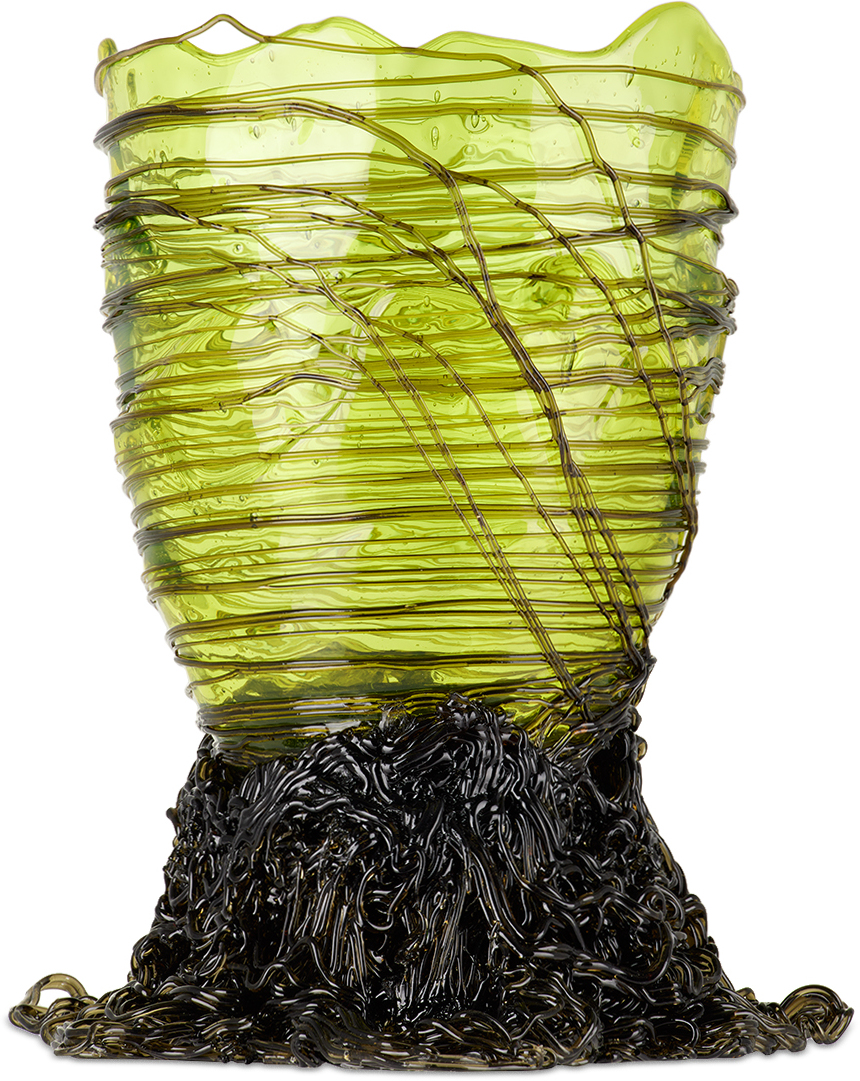 Yellow & Gray Medium Spaghetti Vase by CORSI DESIGN | SSENSE
