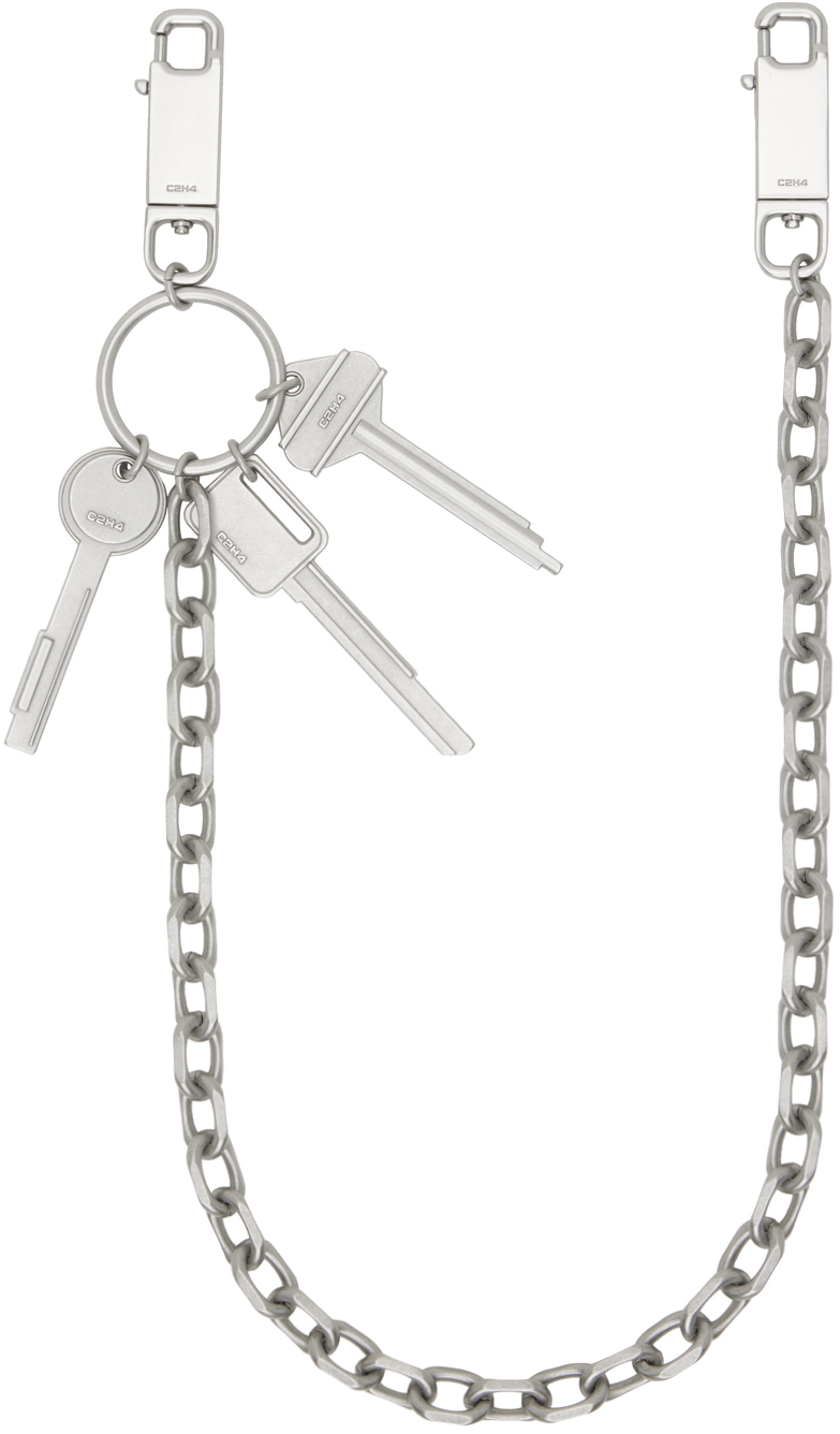 C2H4: Silver Key Drops Pantschain Keychain | SSENSE