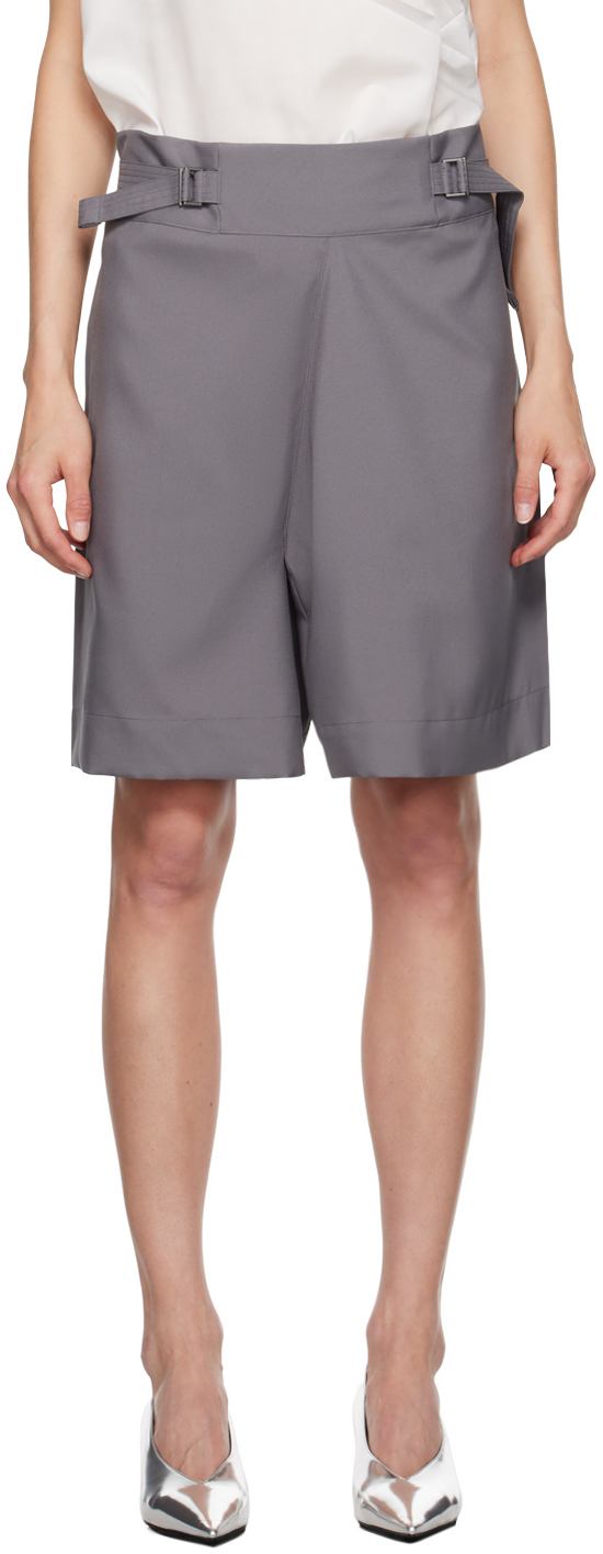 132 5. ISSEY MIYAKE: Gray Flat Shorts | SSENSE